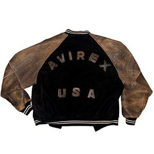 Avirex | Jackets & Coats | Vintage 8s Avirex Jacket Varsity Leather ...